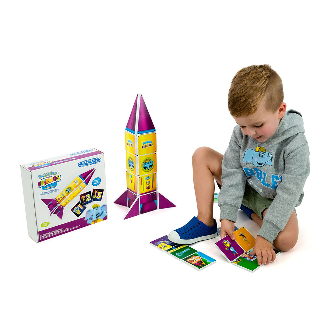 Bubbles Rocket Magnetic Tile Set | Bubbles and Friends